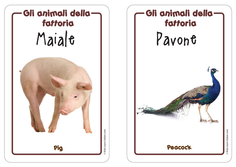 Farm Animals Italian Flashcards | Kids Learn Italian